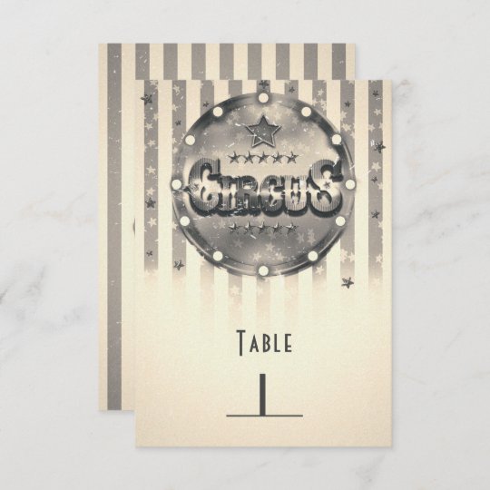 Vintage Circus Striped Stripes Party Table Number | Zazzle.com