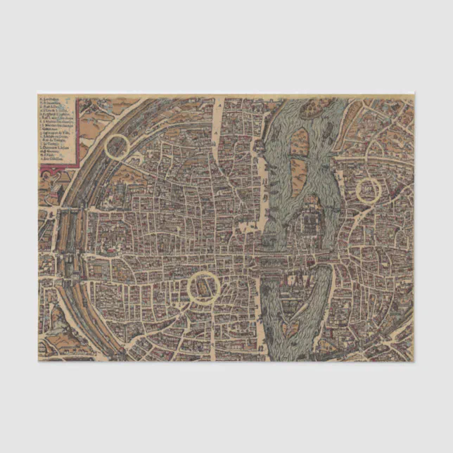 Vintage City Map Tissue Paper | Zazzle