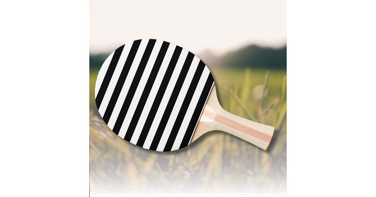 Vintage Classic black & white stripes Ping Pong Paddle | Zazzle