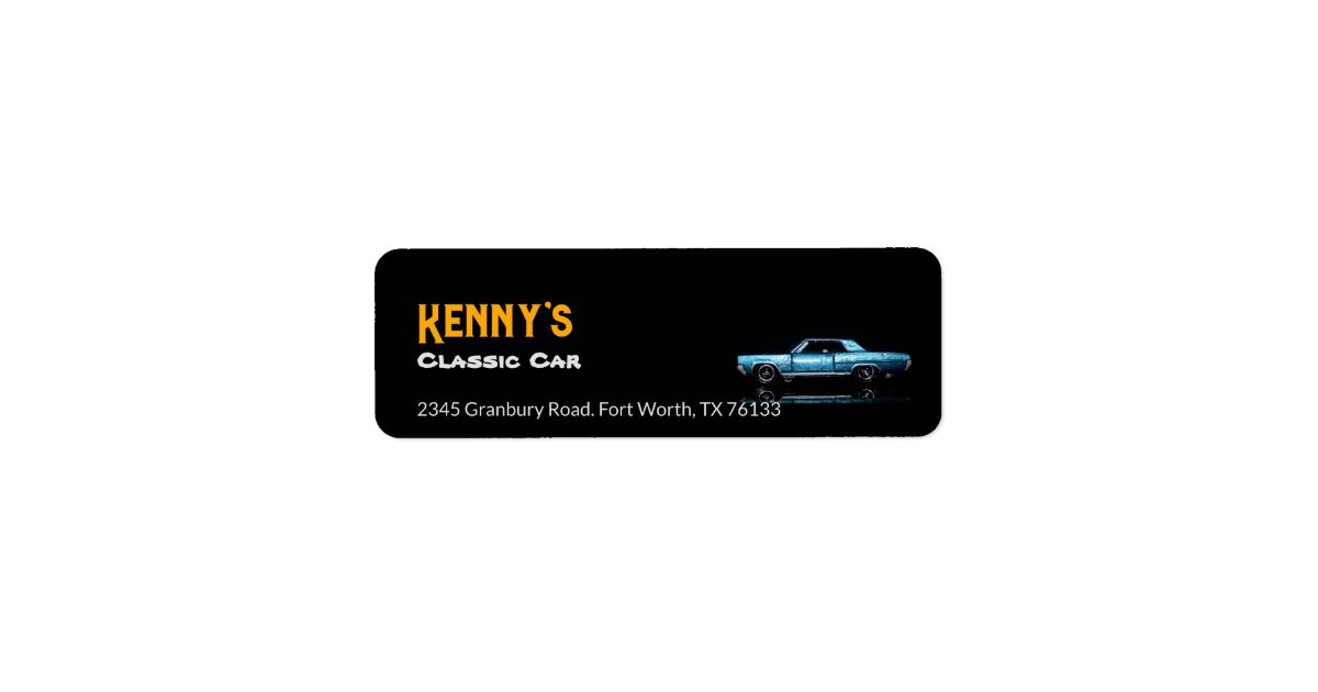 Vintage Classic Car Business Return Address Label | Zazzle
