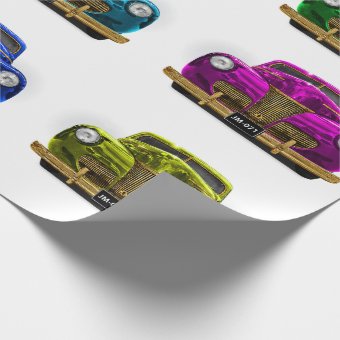 Vintage classic car wrapping paper | Zazzle