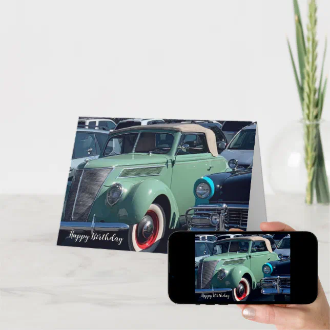 Vintage Classic Cars Birthday Card | Zazzle