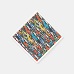 Vintage Classic Cars Pattern Napkins | Zazzle