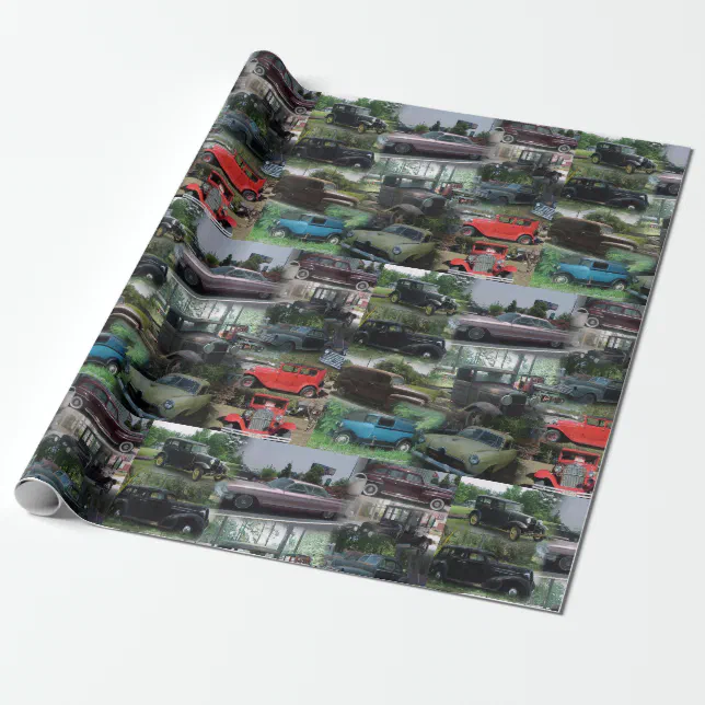 Vintage Classic Cars Wrapping Paper | Zazzle