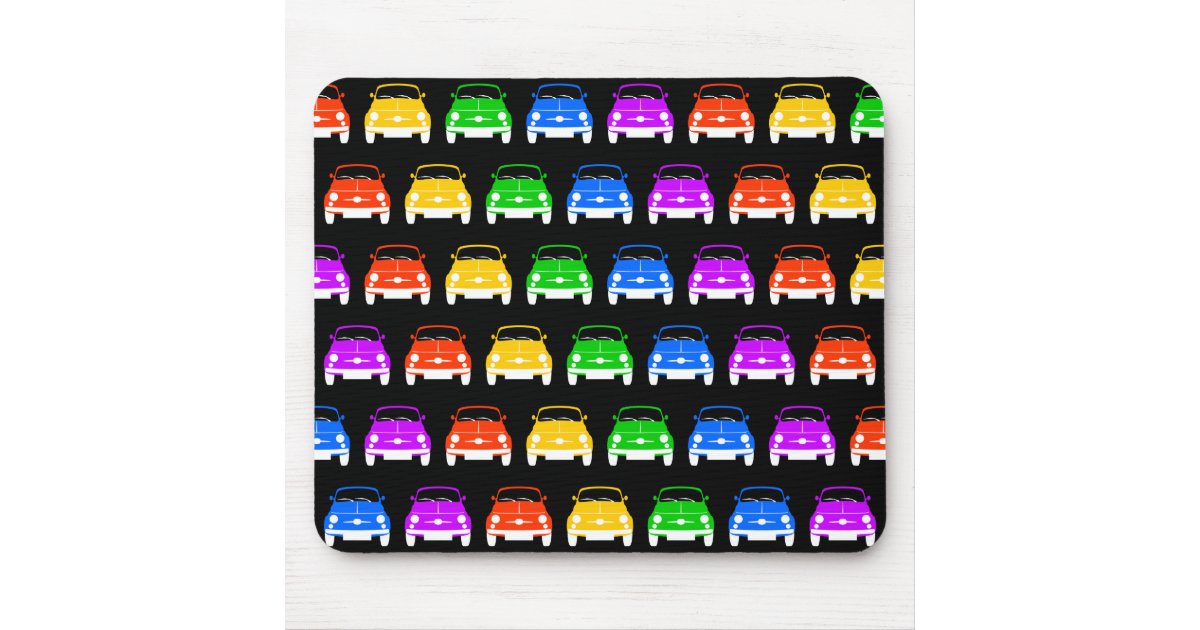 Vintage Classic Fiat 500 Rainbow Mouse pad | Zazzle