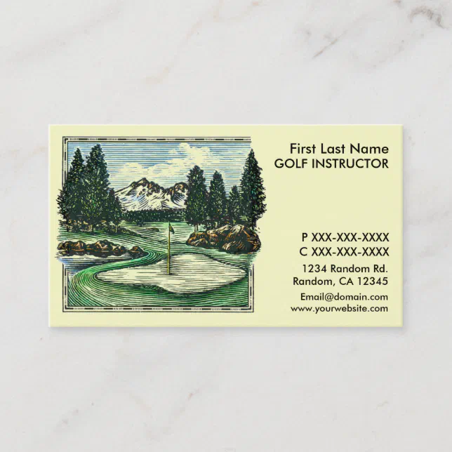 Vintage classic golf instructor business cards | Zazzle