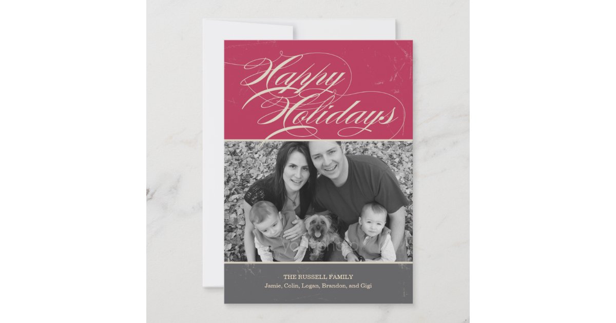 Vintage Classic Holiday Photo Cards | Zazzle