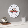 Vintage Classic Red Truck Large Clock | Zazzle