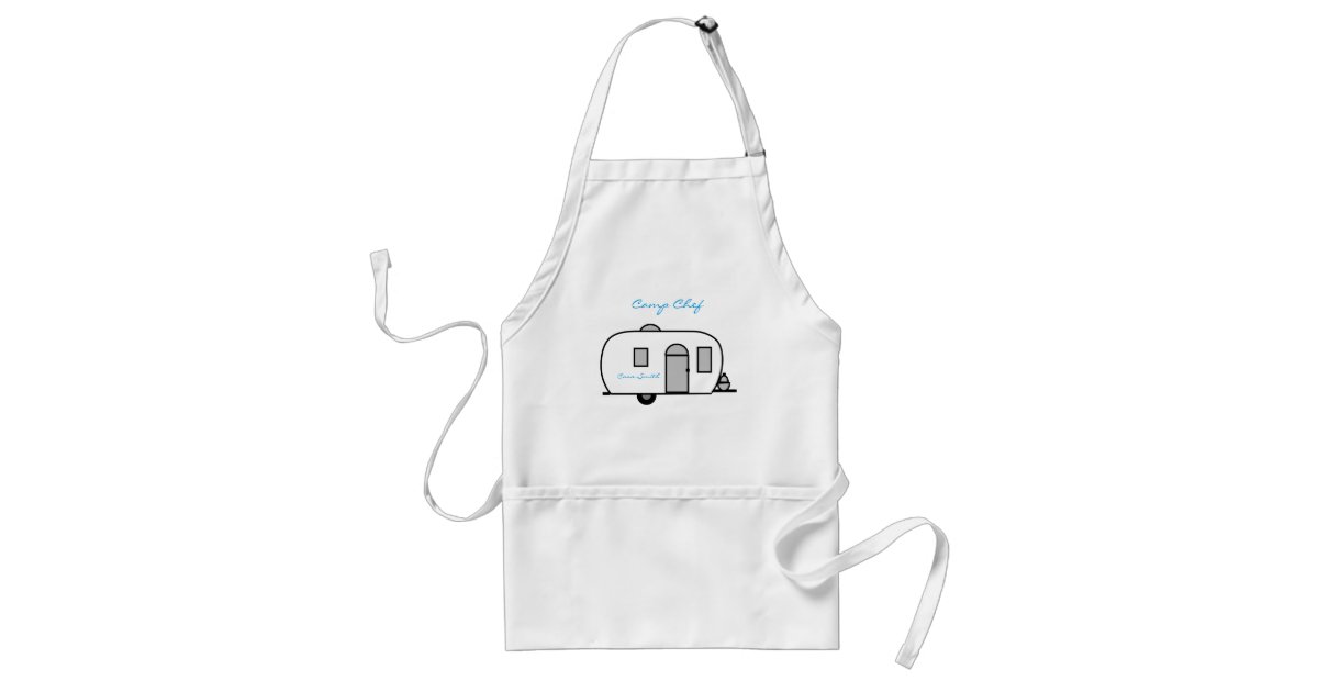 Vintage classic trailer rounded caravan adult apron | Zazzle