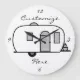 Vintage classic trailer rounded caravan large clock | Zazzle