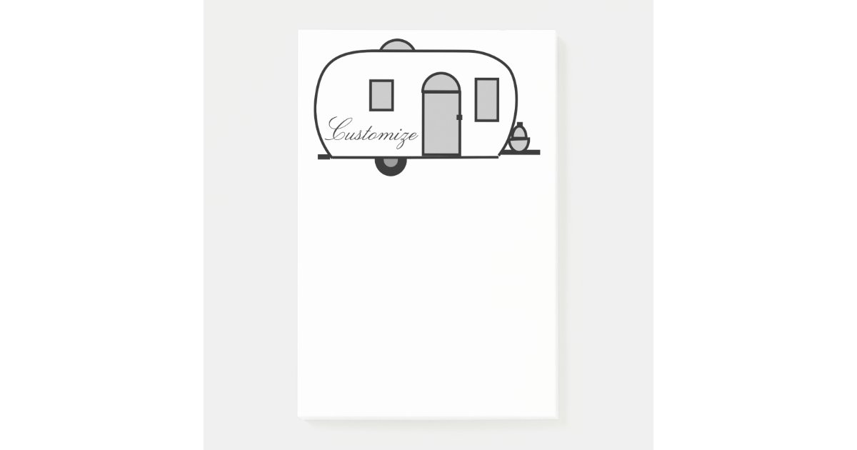 Vintage classic trailer rounded caravan post-it notes | Zazzle