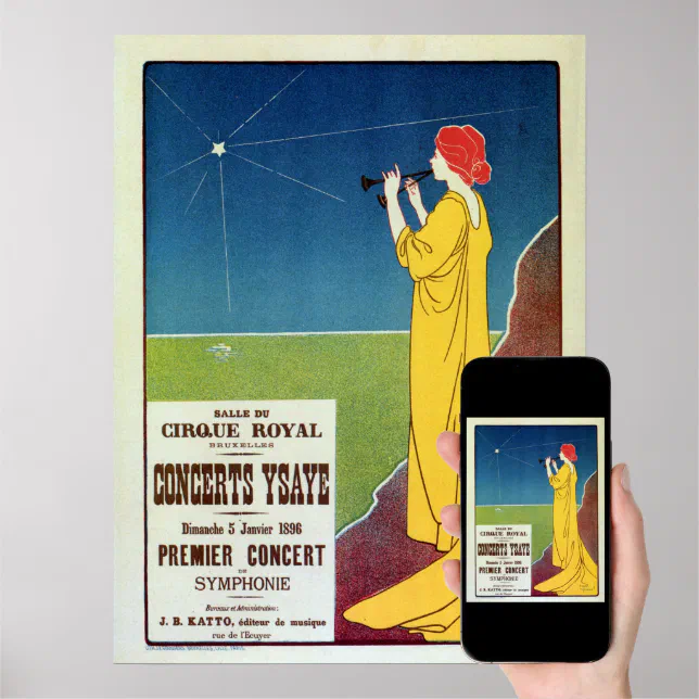 Vintage classical music concert Brussels ad Poster | Zazzle