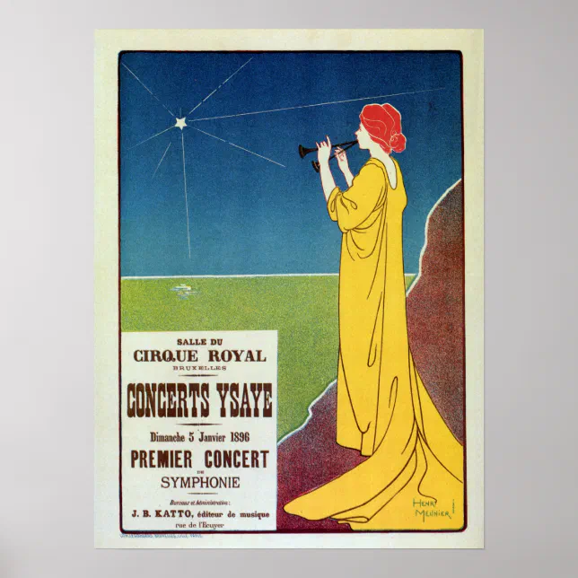 Vintage classical music concert Brussels ad Poster | Zazzle