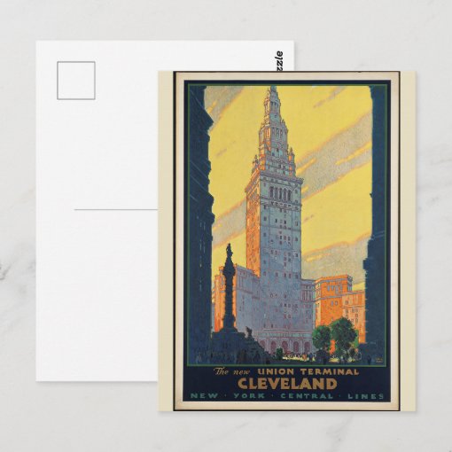 Vintage Cleveland Ohio Travel Poster Postcard | Zazzle