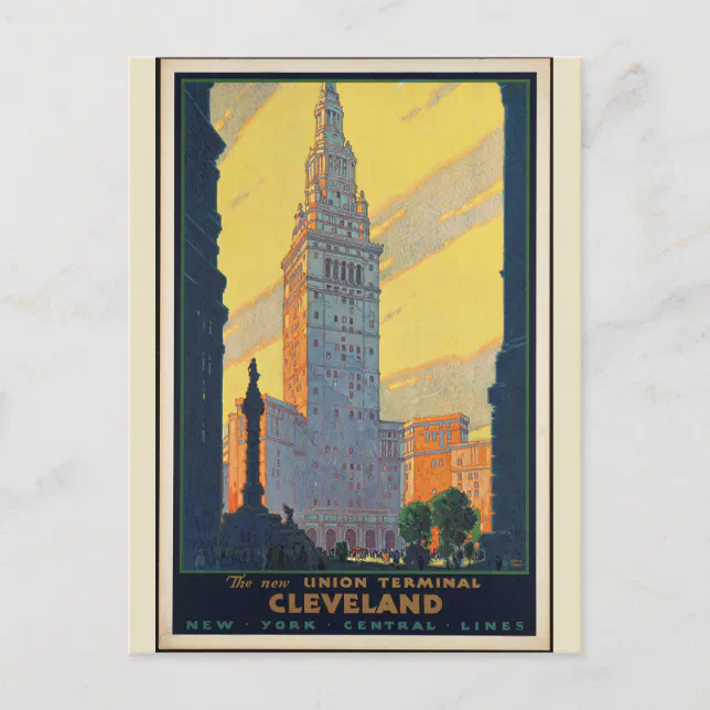Vintage Cleveland Ohio Travel Poster Postcard | Zazzle