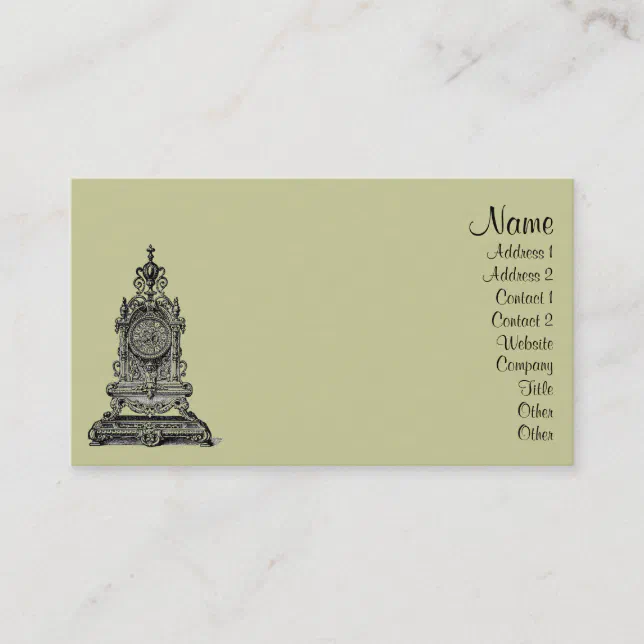 Vintage Clock Business Card | Zazzle