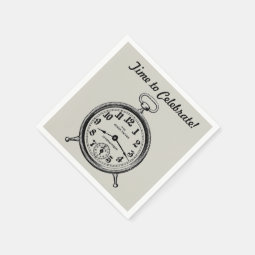 Vintage Clock Napkins | Zazzle