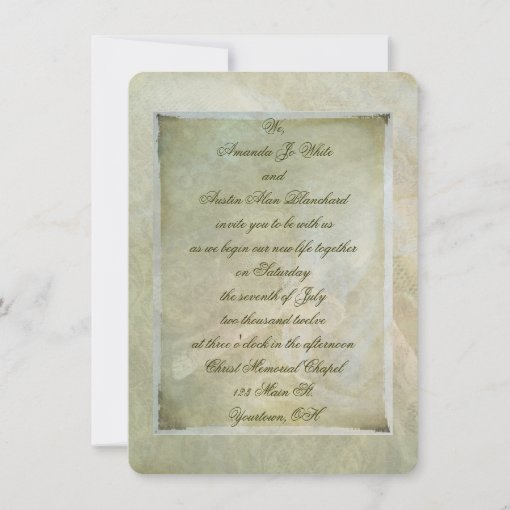 Vintage Clock Wedding Invitation | Zazzle