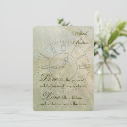 Vintage Clock Wedding Invitation | Zazzle