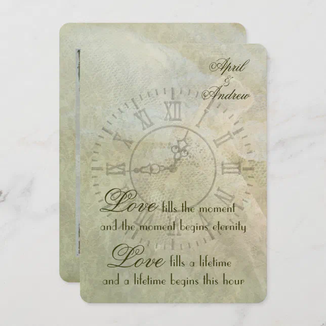 Vintage Clock Wedding Invitation | Zazzle