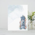 Vintage Clock With Flowers Writing Paper | Zazzle