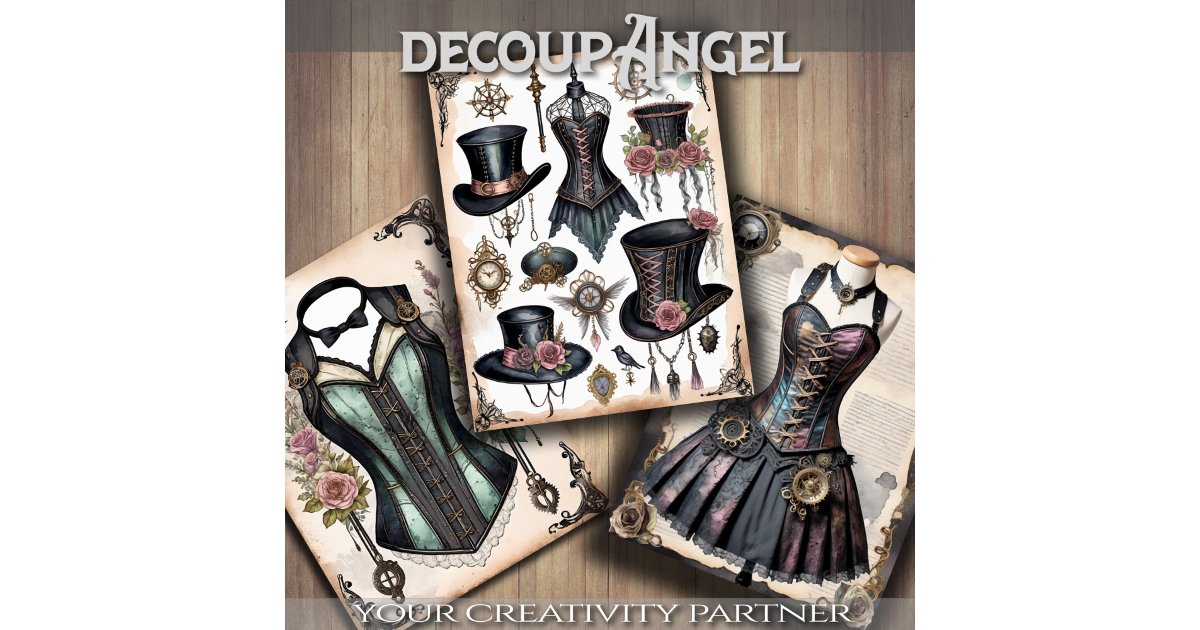 Vintage Clothing Items - Decoupage - Wrapping Paper Sheets | Zazzle