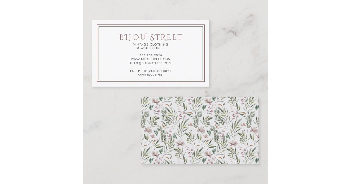 Vintage Clothing Retail Business Card | Zazzle