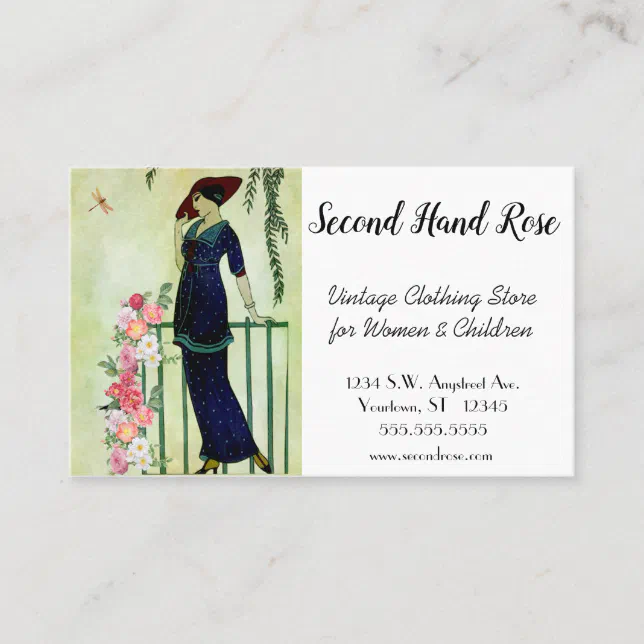 Vintage Clothing Store, Consignment Shop Business Business Card | Zazzle
