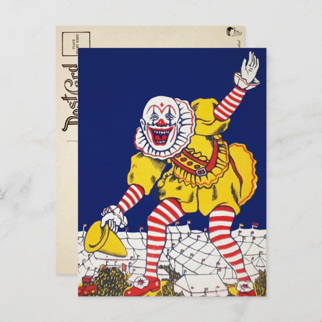 Vintage Clown Ad Postcard | Zazzle