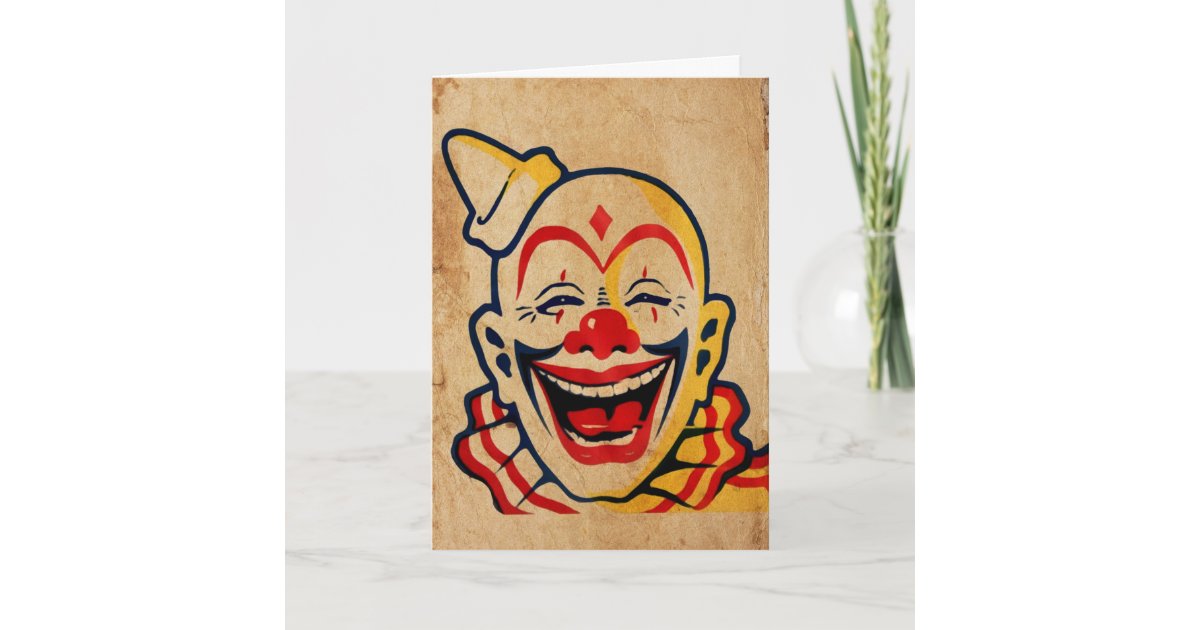 Vintage Clown Birthday Card | Zazzle.com