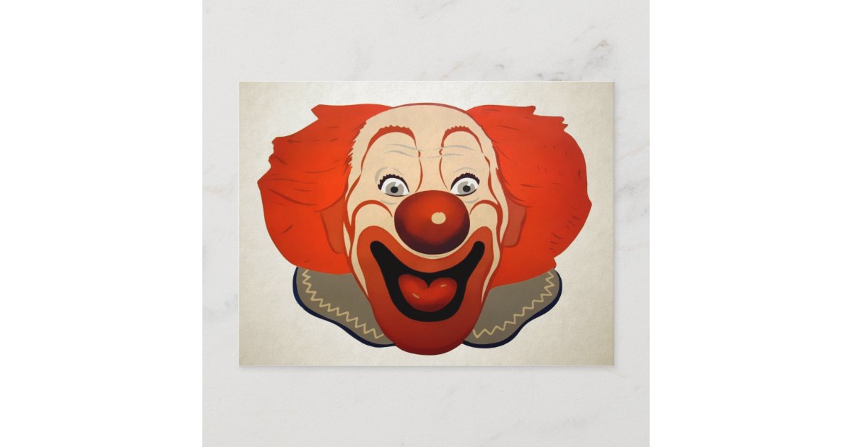 Vintage Clown Face Postcard | Zazzle