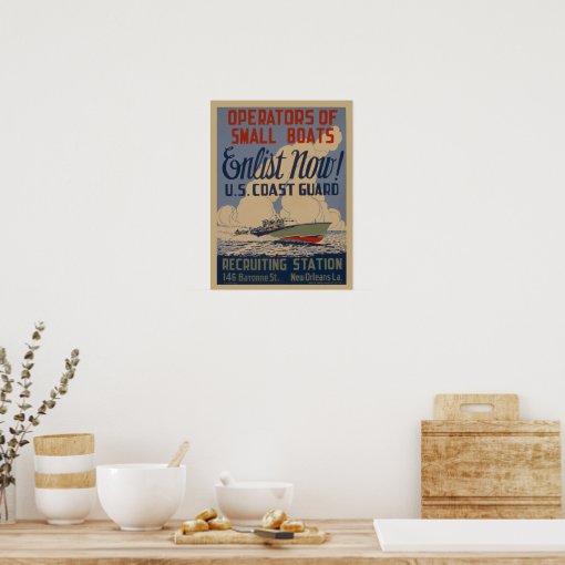 Vintage Coast Guard military recruiting poster | Zazzle