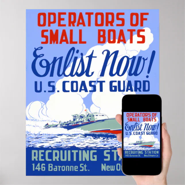 Vintage Coast Guard Recruiting Poster | Zazzle