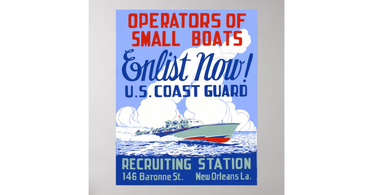 Vintage Coast Guard Recruiting Poster | Zazzle