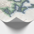 Vintage Coast of New England Cape Cod Map Wrapping Paper | Zazzle