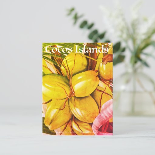 Vintage Cocos Islands Travel Postcard | Zazzle