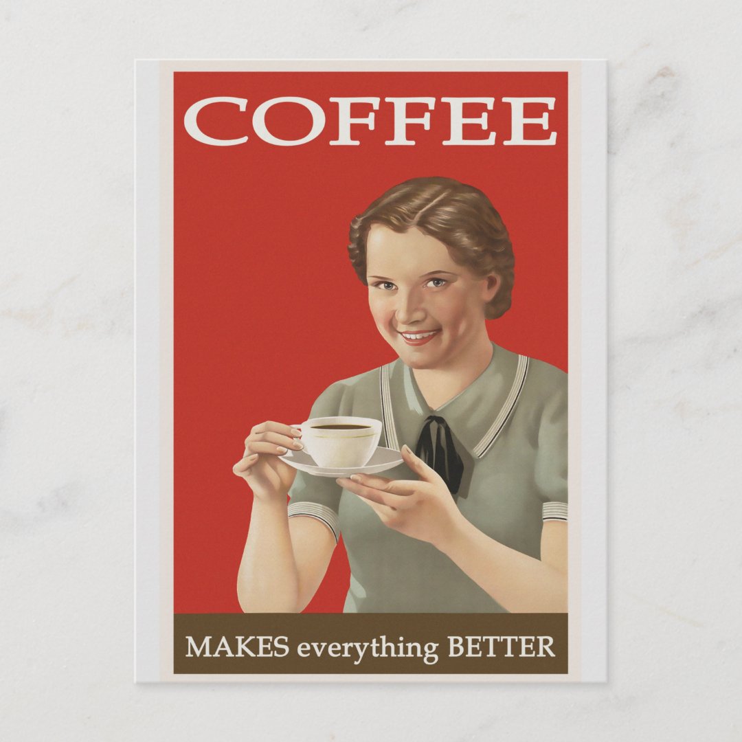 Vintage Coffee Advertisement Postcard | Zazzle