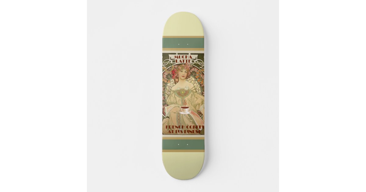 Vintage Coffee Poster Skateboard | Zazzle