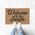Vintage Coir Texture Welcome To The Jungle Doormat | Zazzle