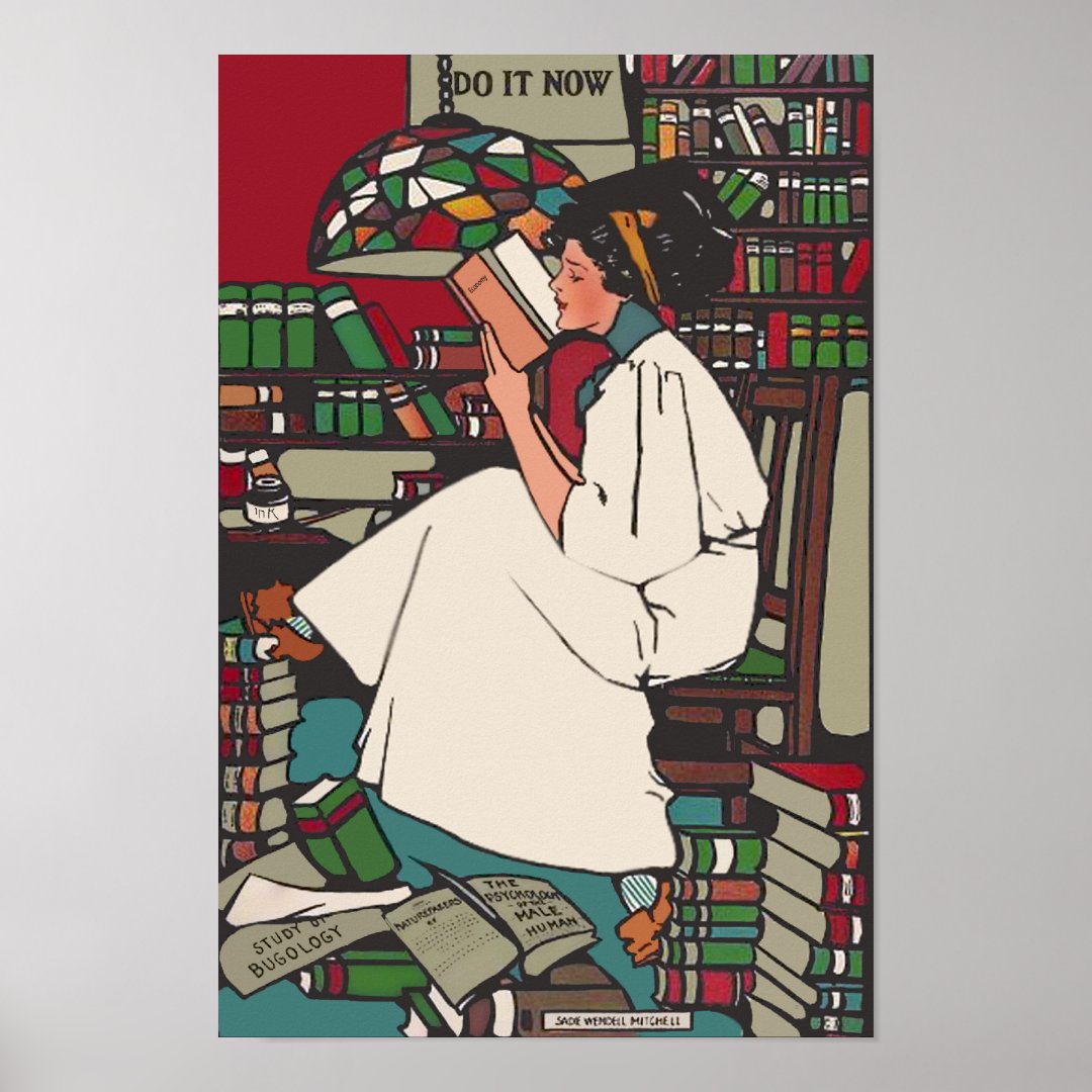 Vintage College Girl Poster | Zazzle