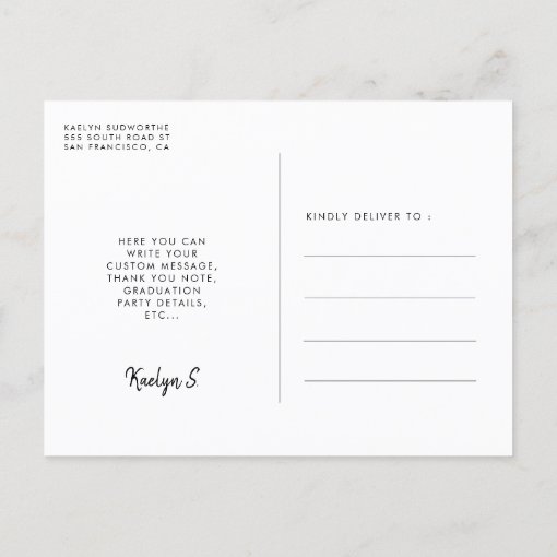 Vintage colorful 80s graduation photo announcement postcard | Zazzle