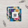 Vintage Colorful Abstract QR Code Social Media Square Business Card ...