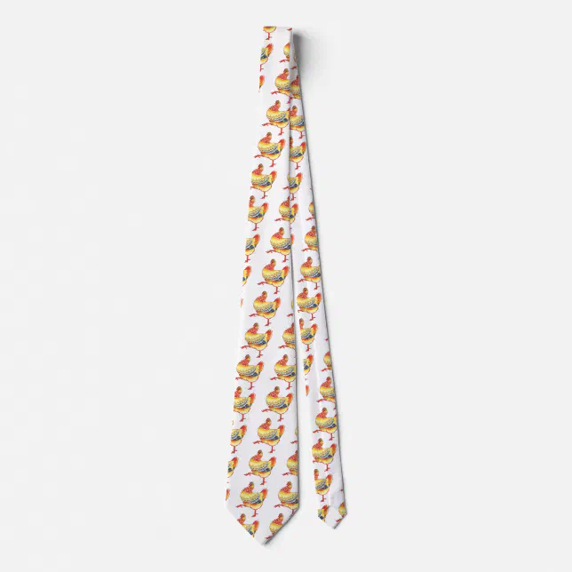 Vintage Colorful Barnyard Chicken from Farm Neck Tie | Zazzle