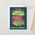Vintage Colorful Barrier Reef Fish Hello There Postcard | Zazzle