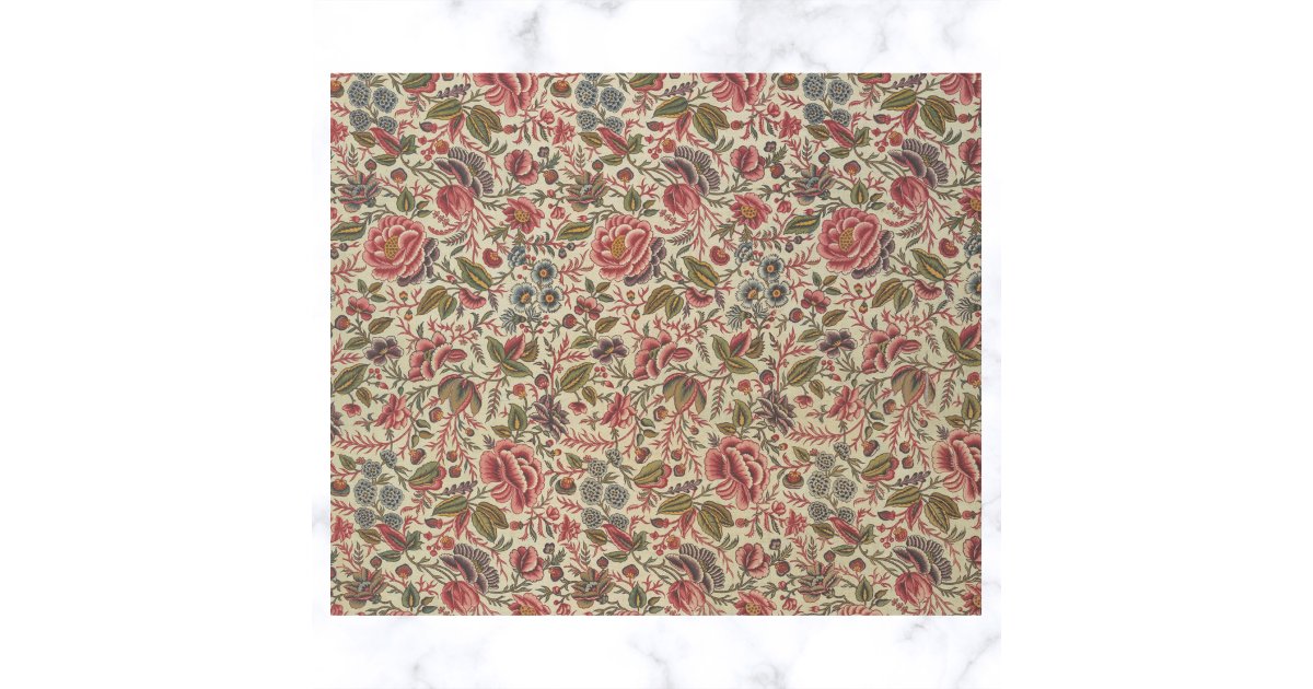 Vintage Colorful Floral Print Wrapping Paper | Zazzle