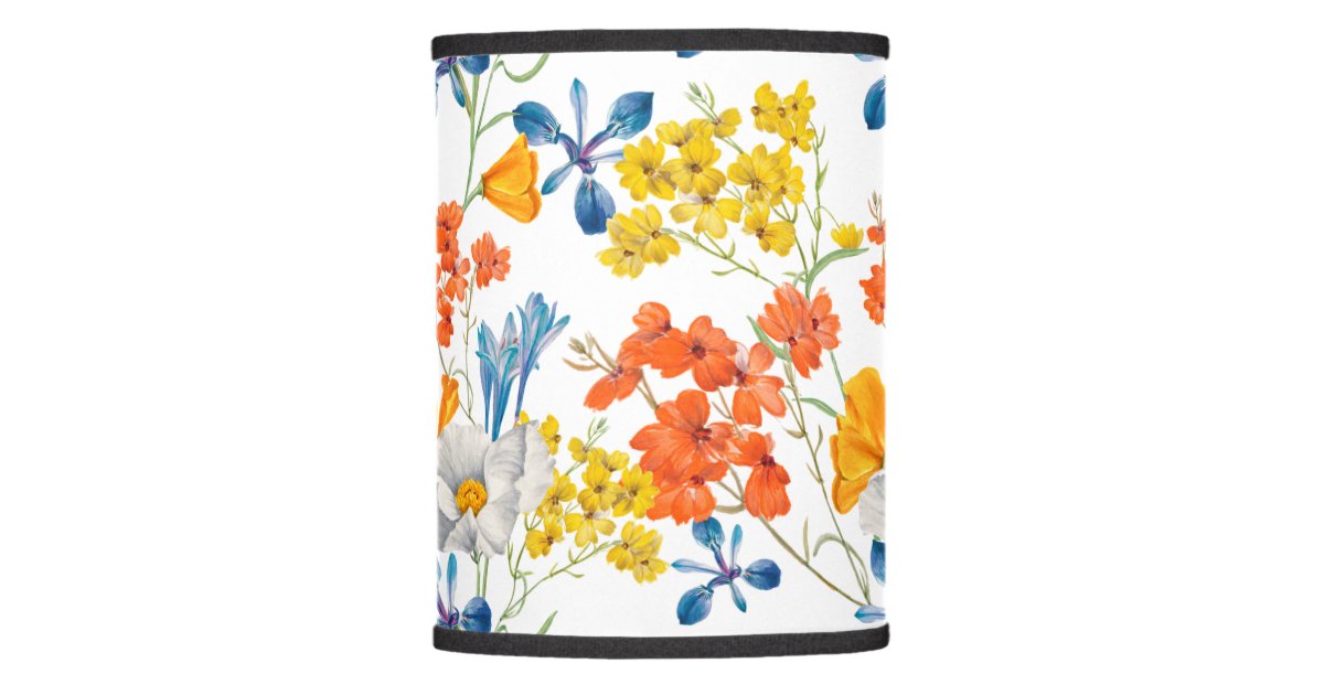 Vintage Colorful Flowers Pattern Lamp Shade | Zazzle
