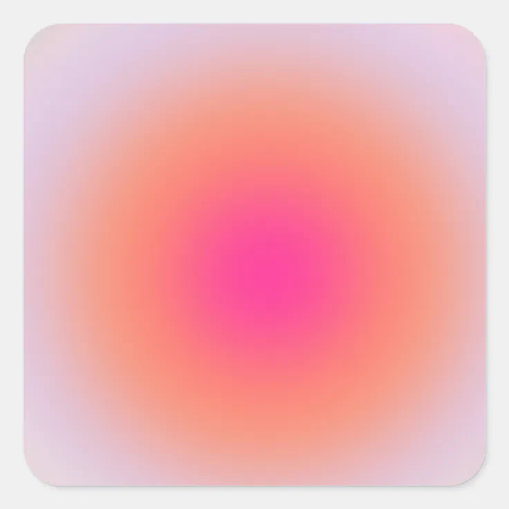 Vintage Colorful Gradient Square Sticker | Zazzle