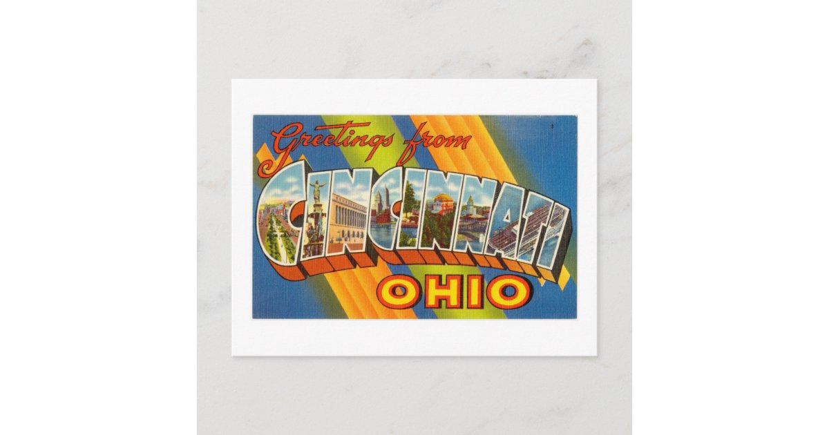 Vintage Colorful Greetings From Cincinnati Ohio Postcard | Zazzle