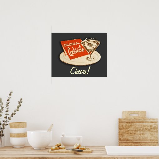 Vintage 'Colossal Cocktails' Poster | Zazzle