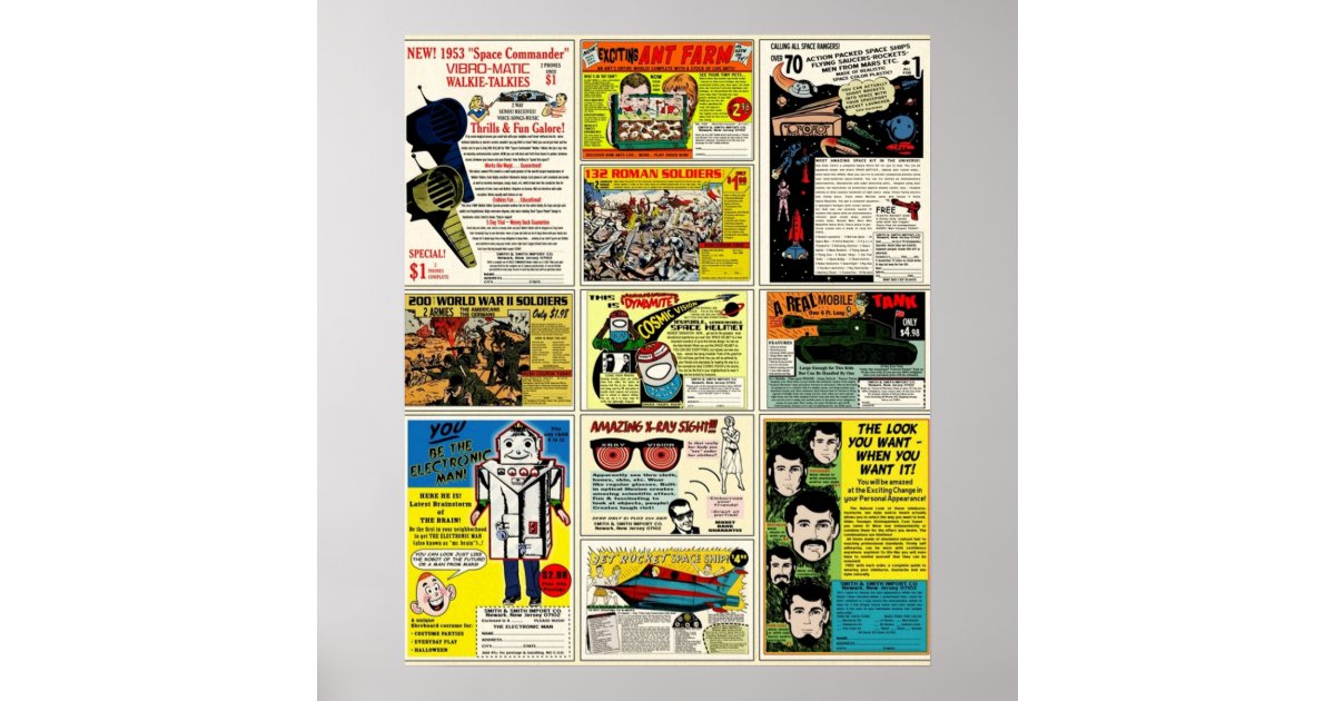 Vintage Comic Ads Poster | Zazzle